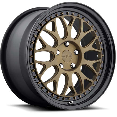 Rotiform Forged DAB 17x8 +40mm Matte Bronze with a Gloss Black Step Lip and Matte Black Barrel ...