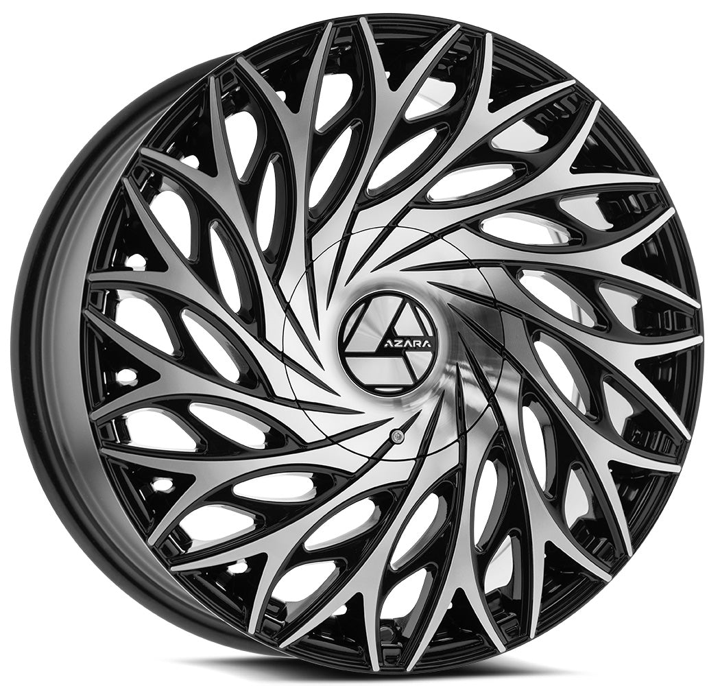 Azara AZA-525 22x9.5 15 Gloss Black & Machined – TFS Wheels
