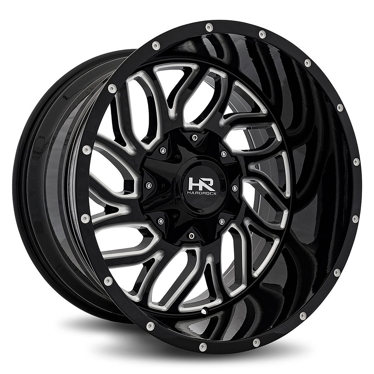 Hardrock H707 DESTROYER 20X10 -19mm Gloss Black w/CNC Machined Accents ...