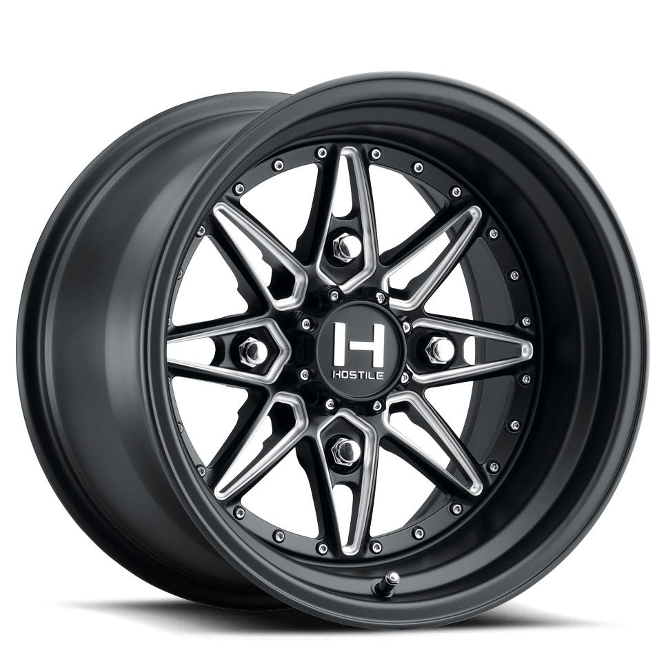 Hostile Forged HF12 BLASTER UTV 15x8 0mm Satin Black with CNC Machined ...