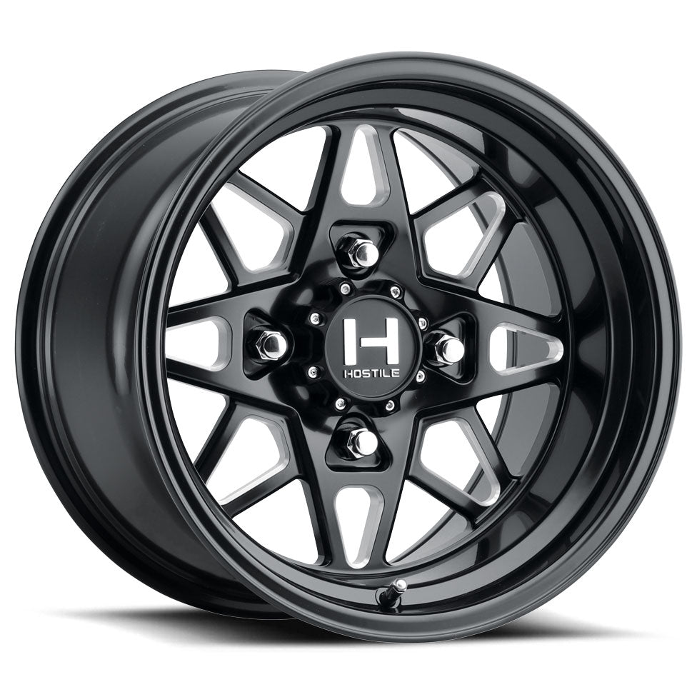 Hostile Forged HF14 UTV 15x10 0mm Satin Black with CNC Machined Accents ...