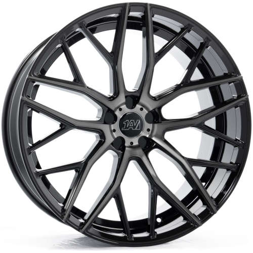 1AV ZX11 20x8 +50mm Gloss Black with Machined Spoke Faces and Dark Tint ...