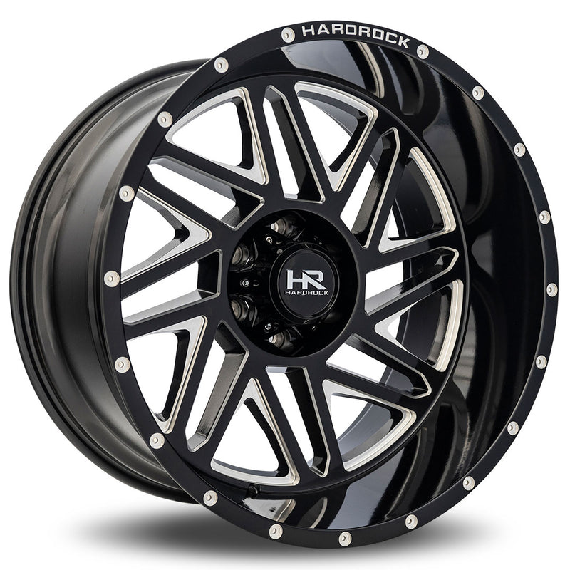 Hardrock H501 BONES XPOSED 24x14 -76mm Gloss Black with CNC Machined ...