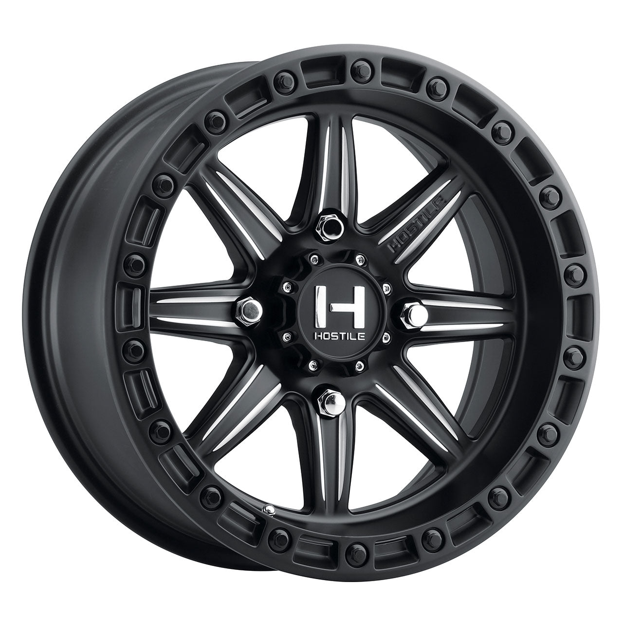 Hostile H109 ALPHA UTV 15x7 13mm Satin Black with CNC Machined Accents ...