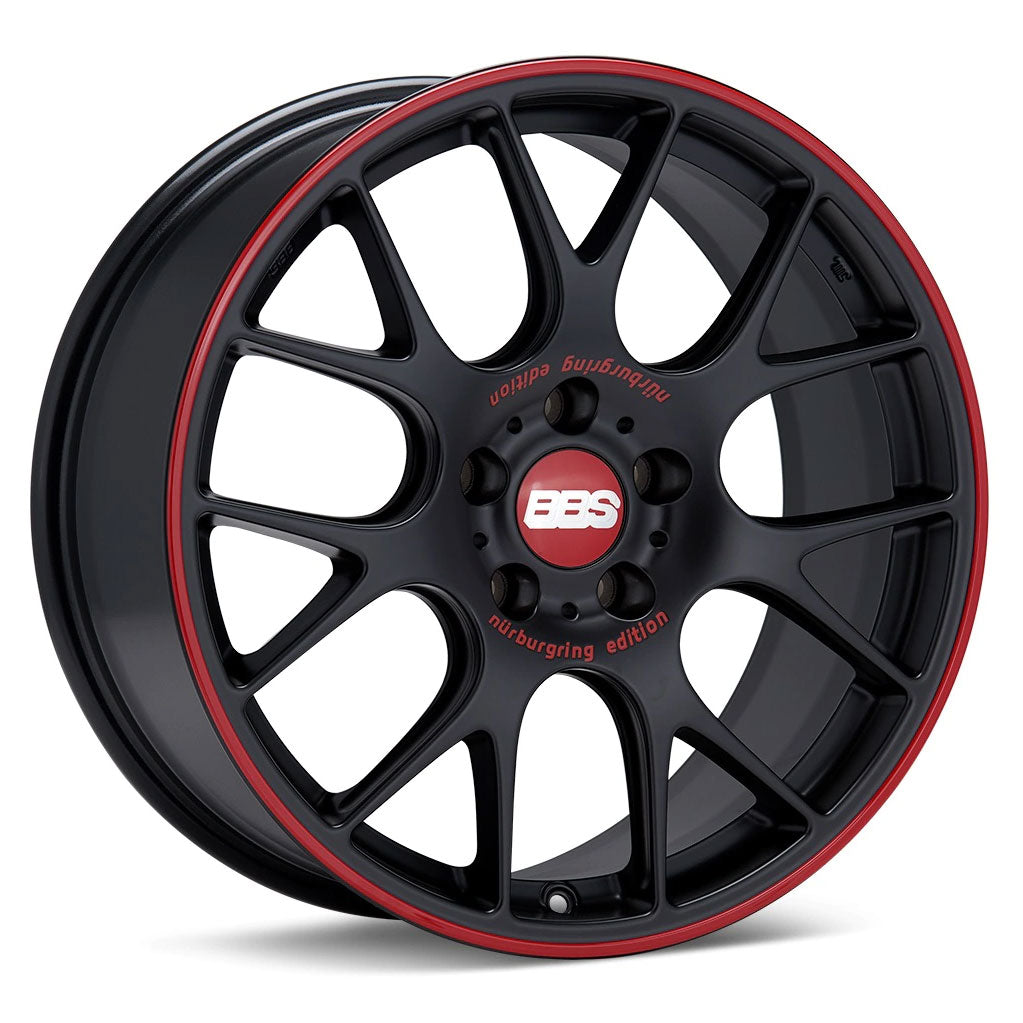 BBS CHR 18X8.5 47mm Nurburgring Edition - Black w/Red Lip Edge – TFS Wheels