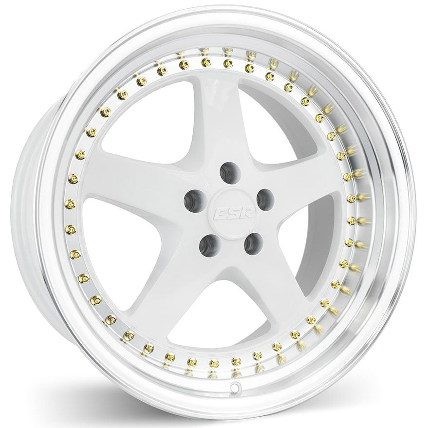 ESR SR04 18X9.5 22mm White w/Machined Lip – TFS Wheels