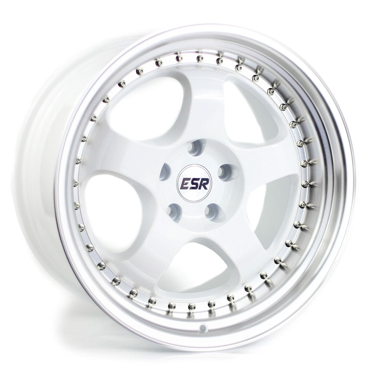 ESR SR06 18X10.5 22mm White w/Machined Lip – TFS Wheels