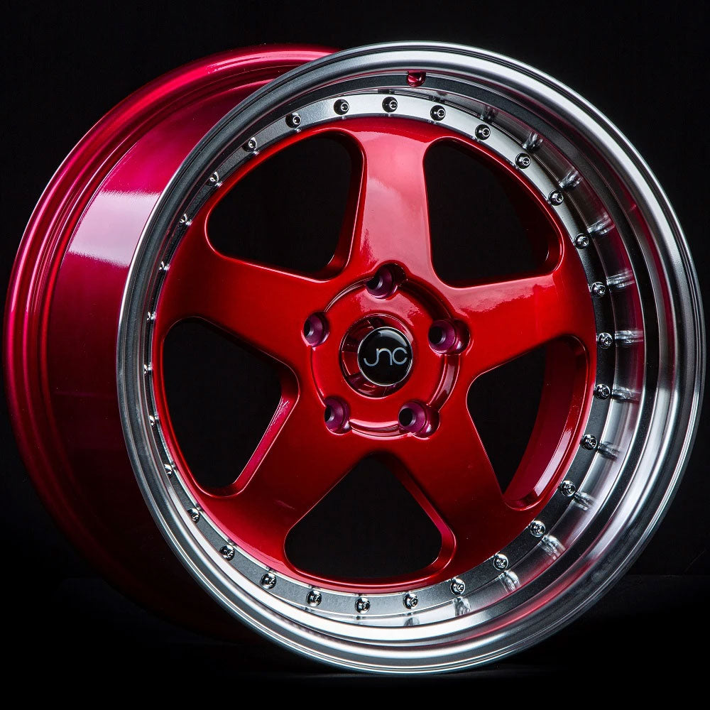 JNC JNC010 17x8 30mm Candy Red with Machined Lip – TFS Wheels