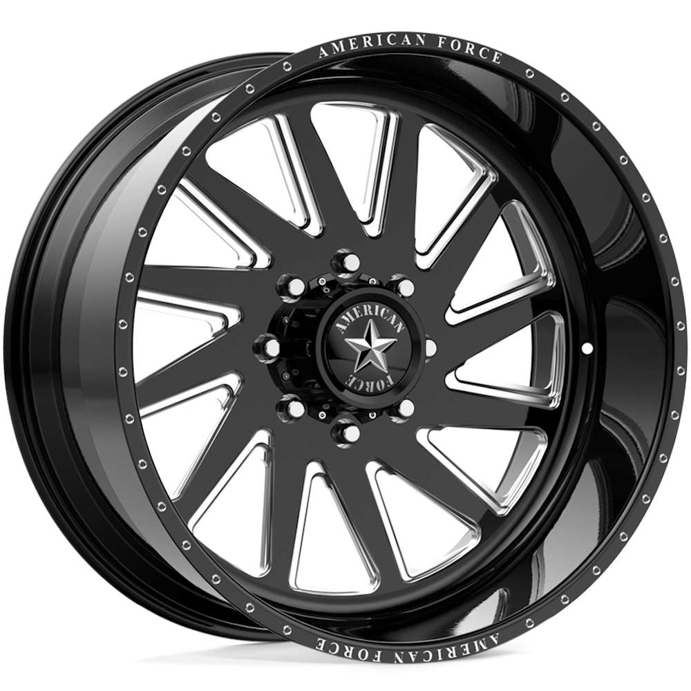 American Force AKA SS G28 20x14 -73mm Black with Milled Spoke Windows ...