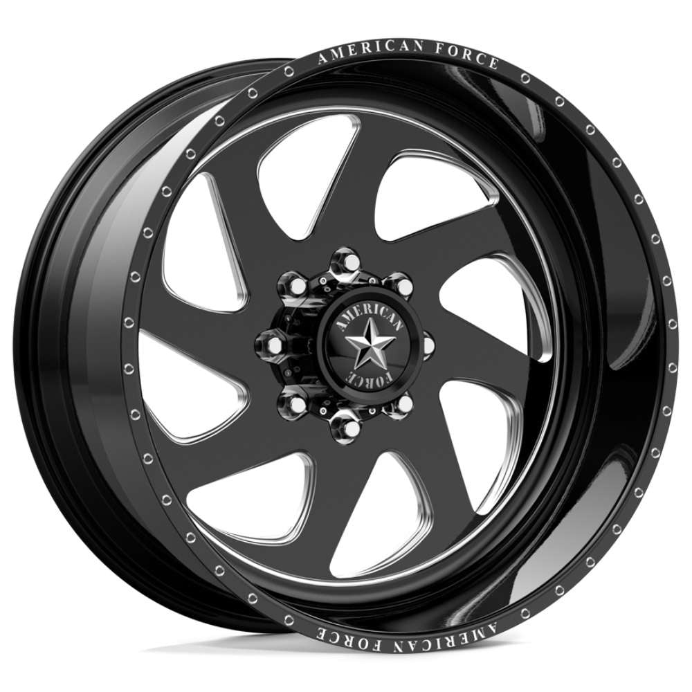 American Force Banshee SS H30 22x14 -73mm Gloss Black with Milled Spoke ...