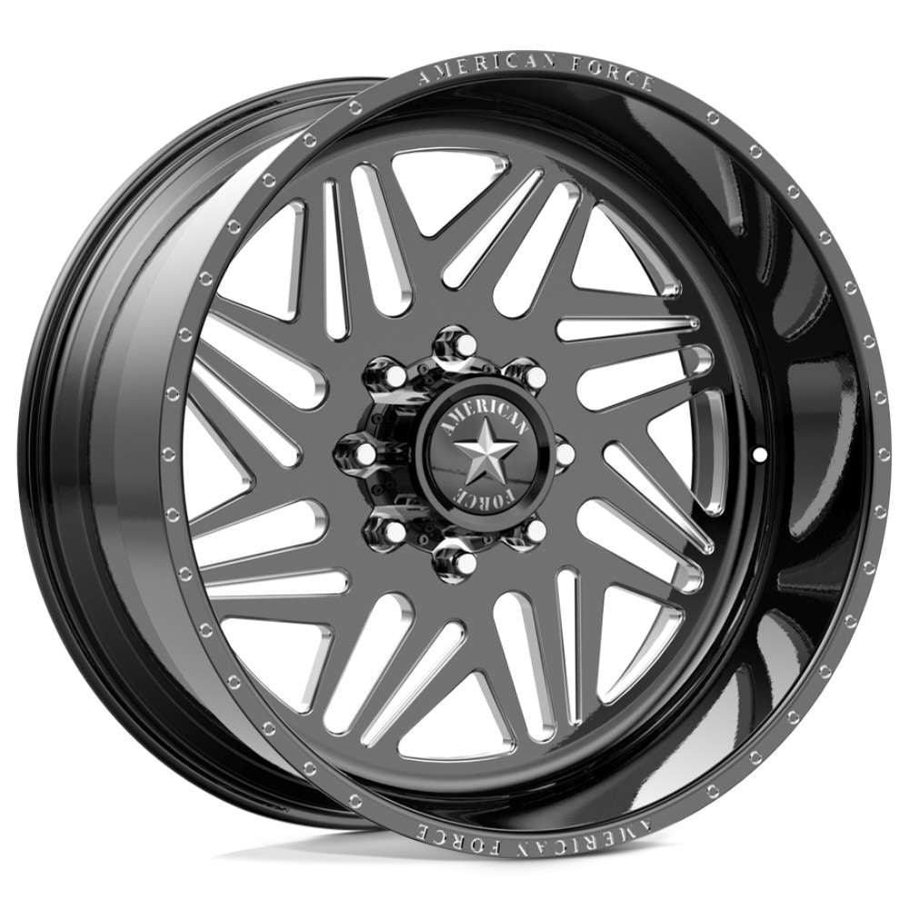 American Force Hydra SS N03 20x14 -73mm Gloss Black with Milled Spoke ...