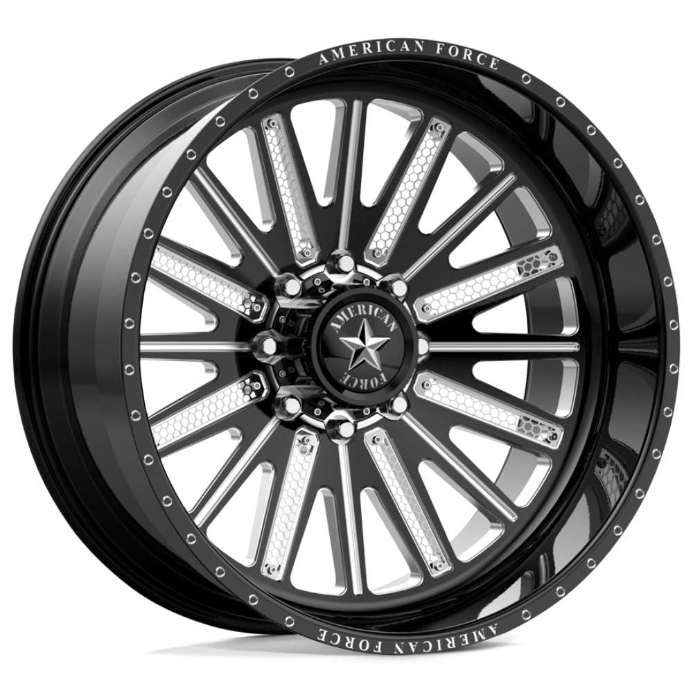 American Force Jester CCFP CK201 24x14 -90mm Gloss Black with Milled ...