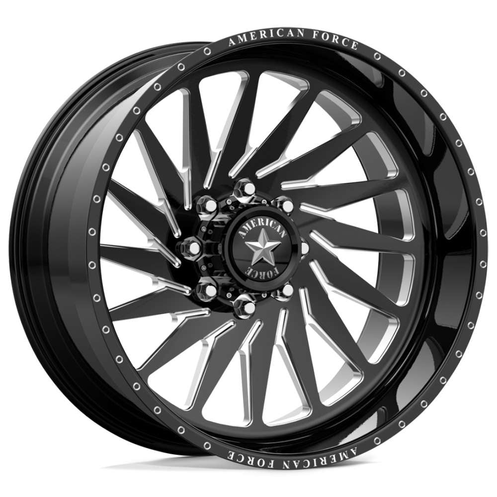 American Force Morph CC CKH01 22x12 -55mm Gloss Black with Milled Spoke ...