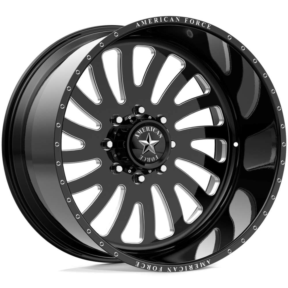 American Force Octane SS 74 24x14 -73mm Gloss Black with Milled Spoke ...