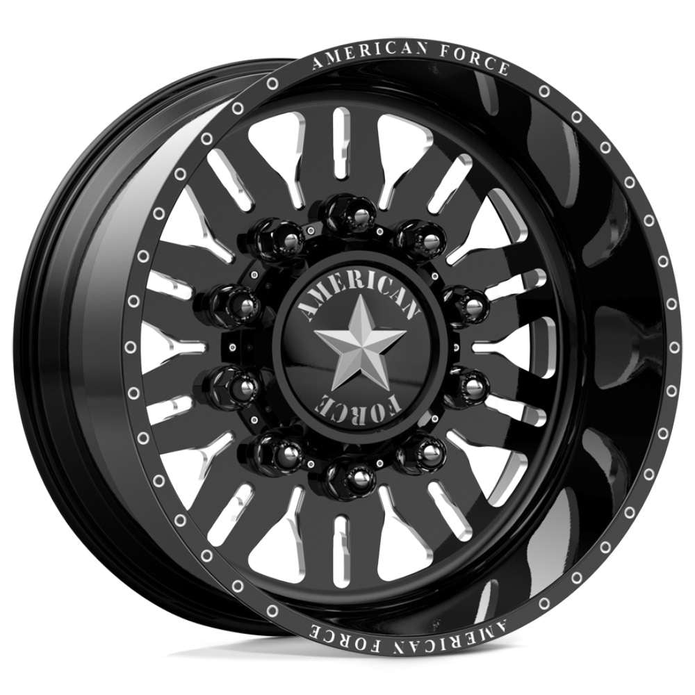 American Force Omen SSBR 6F93 24x14 -73mm Gloss Black with Milled Spoke ...