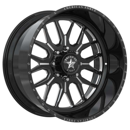 American Force Talon SS N55 24x14 -73mm Gloss Black with Milled Spoke ...