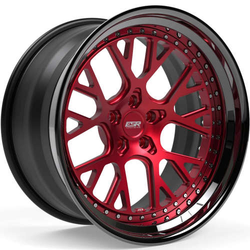 ESR Forged Classic ES11 Classic 18x8.5 +40mm Candy Red with a Black ...