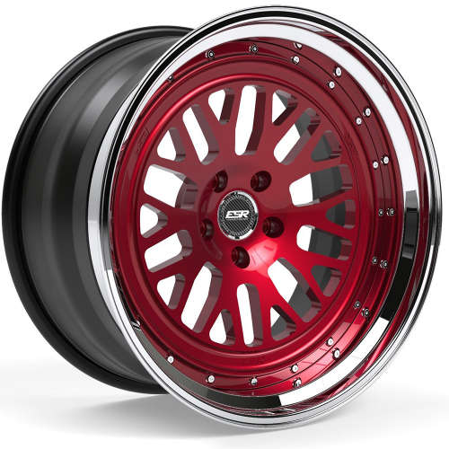 ESR Forged Classic VS1 Classic 17x9 +35mm Candy Red with a Polished ...