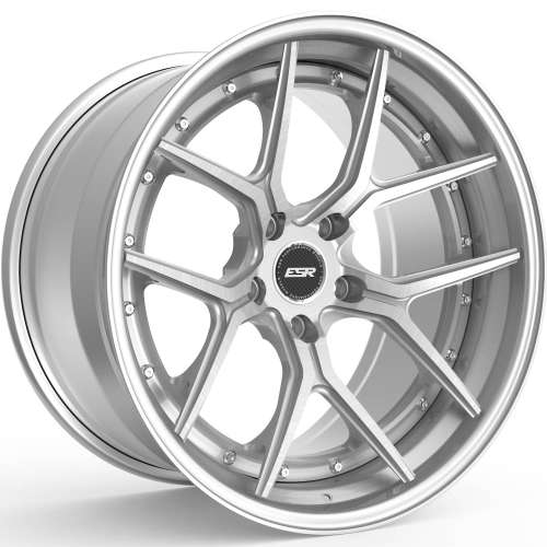 ESR Forged ES2 19x8.5 +45mm Brushed with a Silver Clear Step Lip and ...