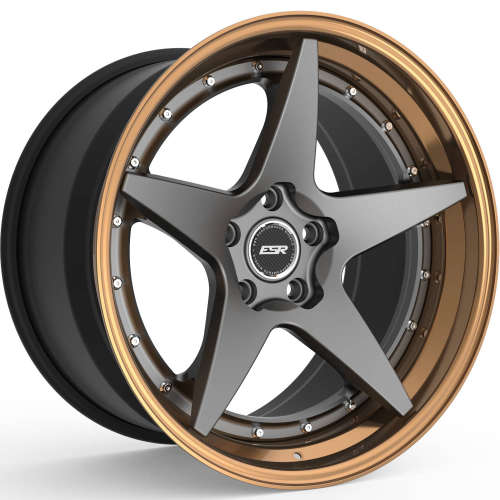 ESR Forged ES5 19x8.5 +40mm Matte Graphite with a Polished Bronze Step ...