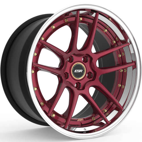 ESR Forged ES8 19x8.5 +40mm Candy Red with a Polished Step Lip and ...