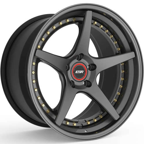 ESR Forged LP51 20x9 +20mm Matte Graphite with a Polished Graphite Step ...