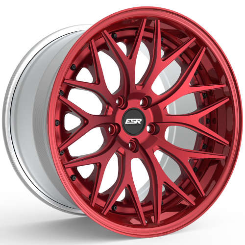 ESR Forged LT20 19x8.5 +30mm Candy Red with a Step Lip and Silver ...