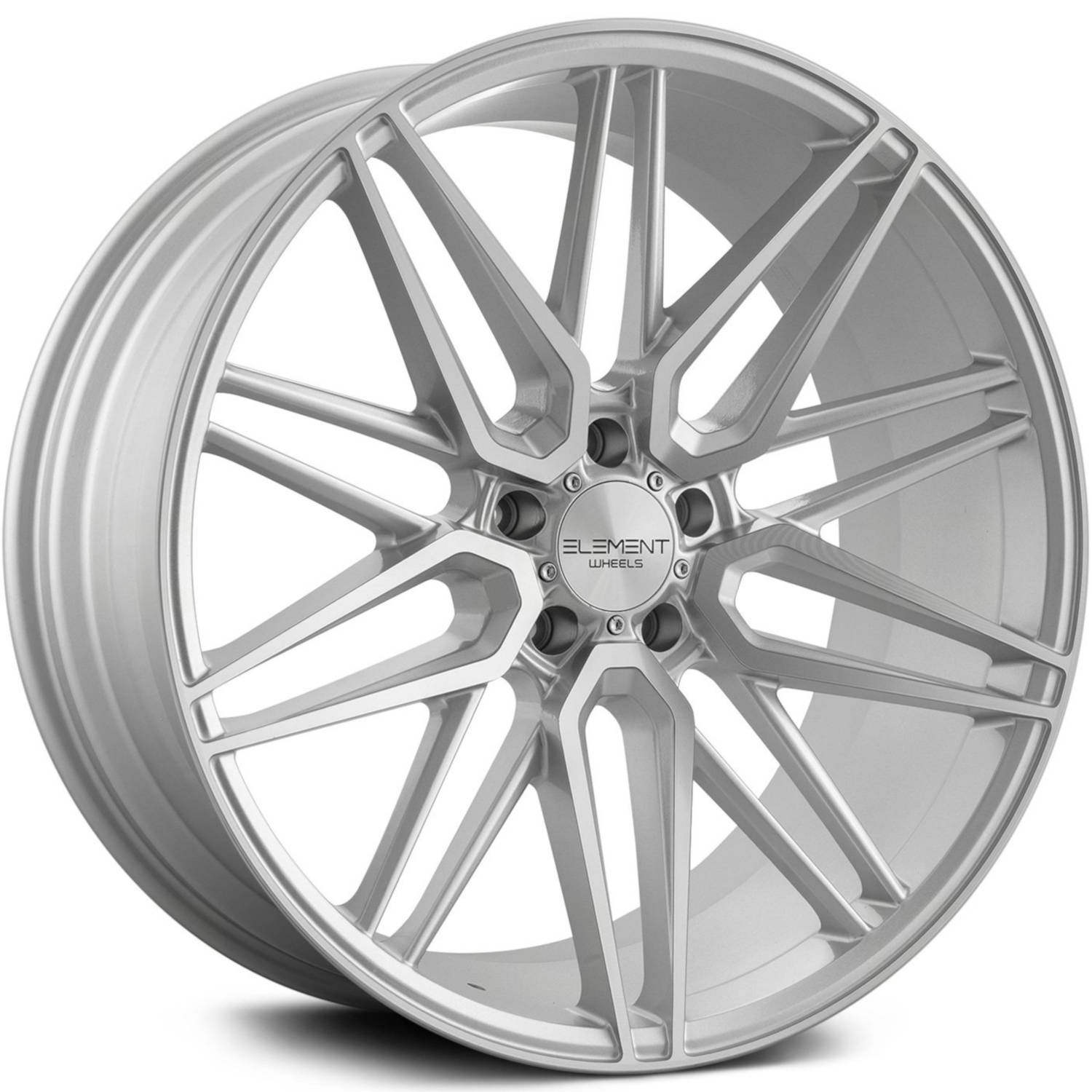 Element EL11 22x9 +15mm Silver with Machined Spoke Faces and Outer Lip ...