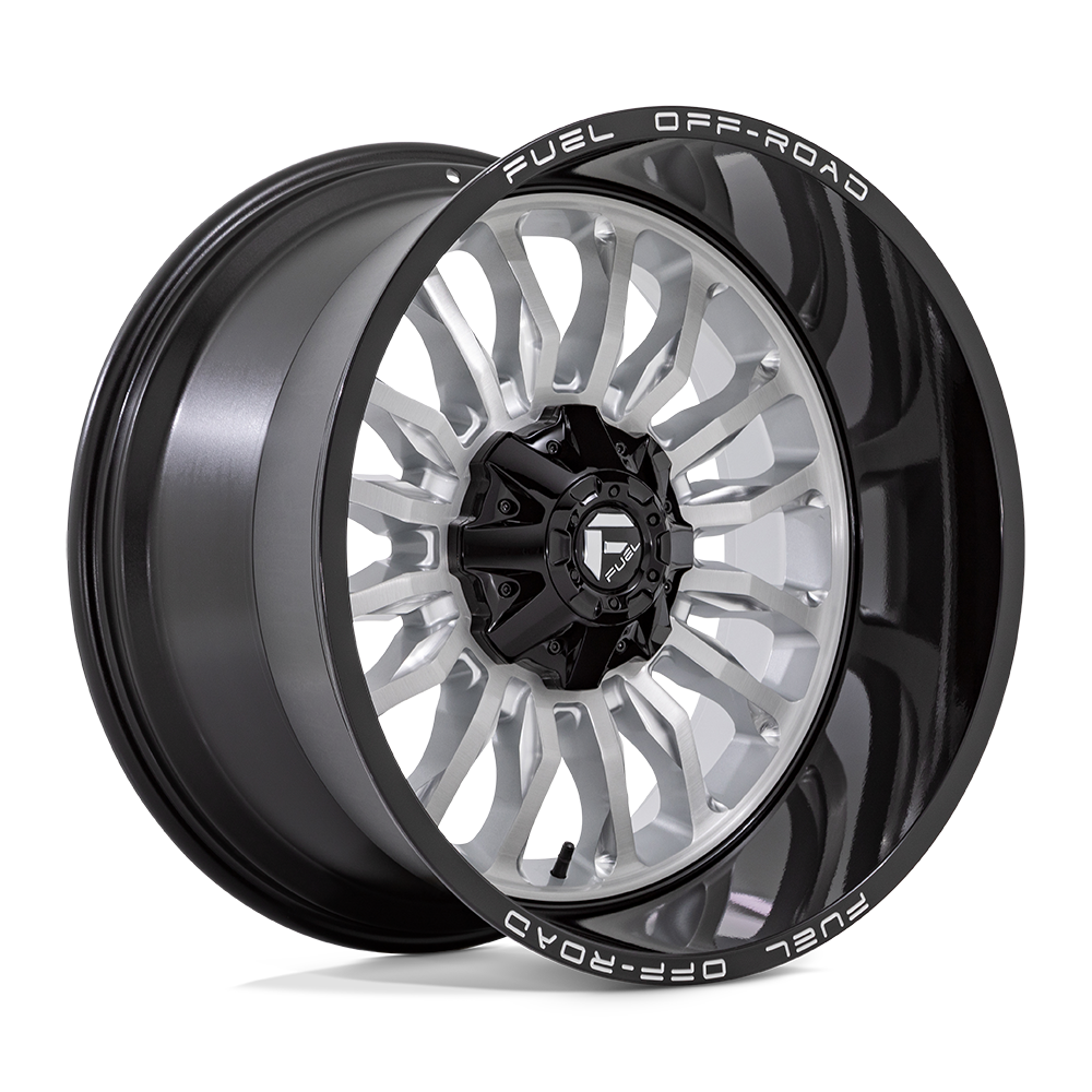 Fuel 1PC D798 Arc 22x12 -44mm Silver Brushed Face With Milled Black Lip ...