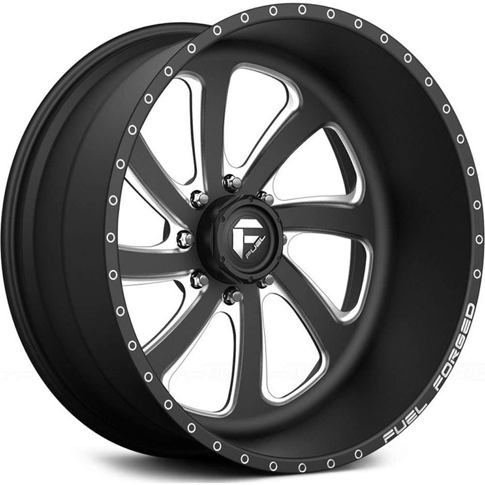 Fuel Forged FF12 24x14 -76mm Black with Milled Spoke Edges – TFS Wheels