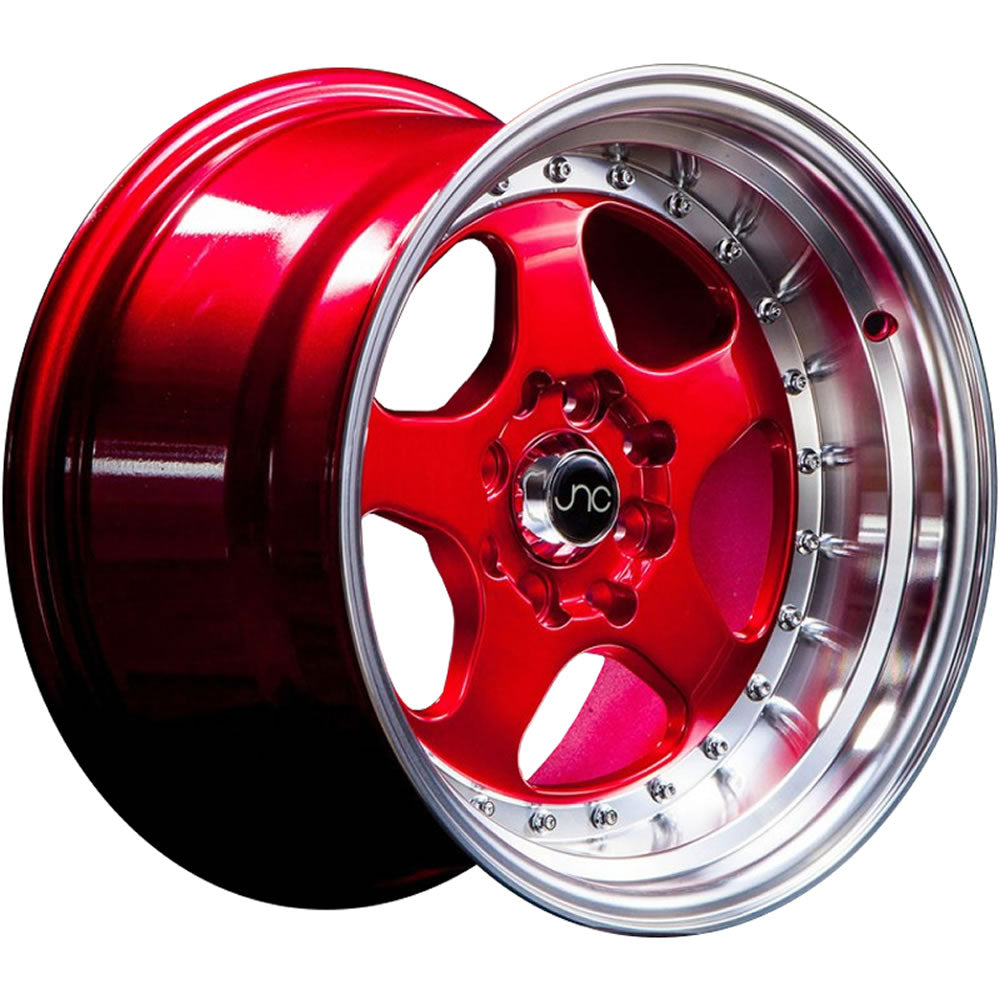 JNC JNC010 17x8 +30mm Candy Red with a Machined Lip – TFS Wheels
