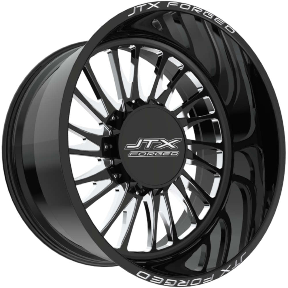 JTX Forged Omen Phantom 24x14 0mm Gloss Black with Milled Spoke Windows ...