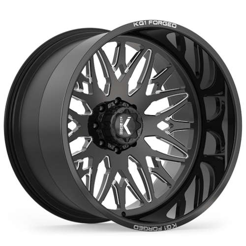 KG1 Forged Trident KC014 26x16 -101mm Gloss Black with Milled Spoke ...