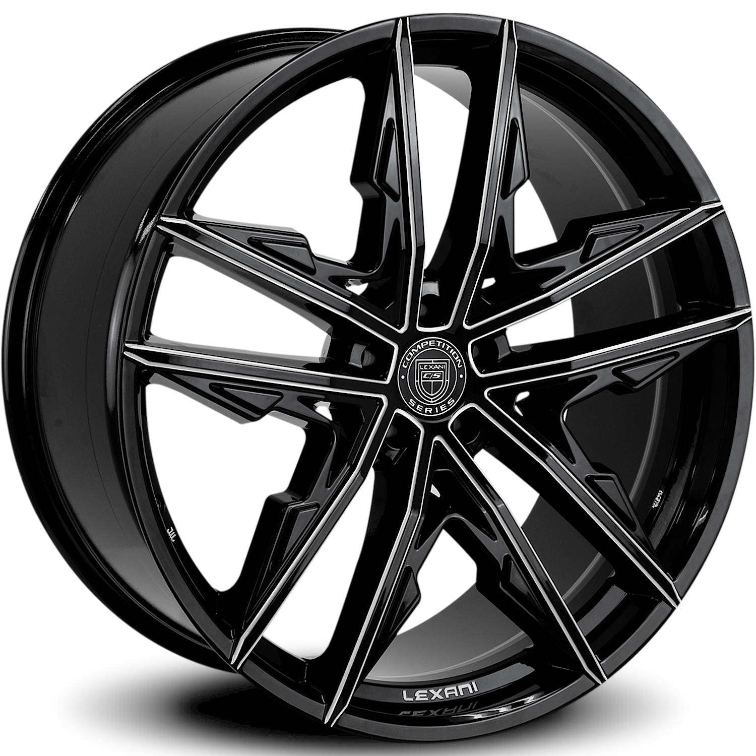 Lexani Venom 20x8.5 +42mm Gloss Black with Milled Spoke Edges – TFS Wheels
