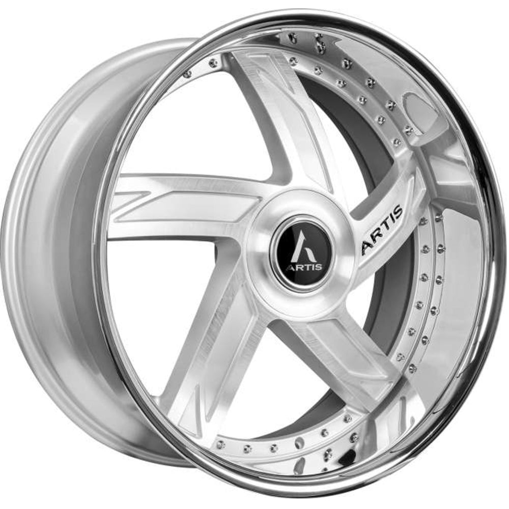 Lexani Vestavia 24x10 +5mm Silver with a Machined Spoke Faces and a ...