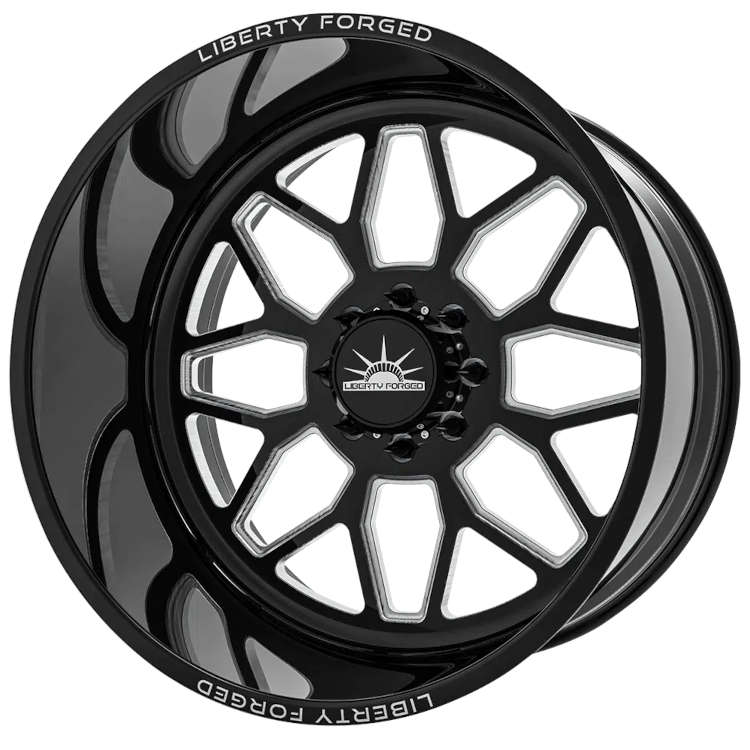 Liberty Forged LBTY03 Super Single 24x16 -101mm Gloss Black with Milled ...