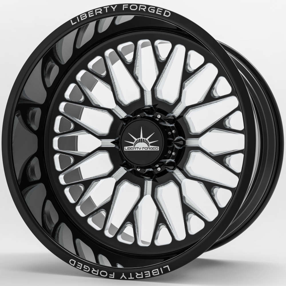 Liberty Forged LBTY17 Super Single 28x16 -101mm Gloss Black with Milled ...