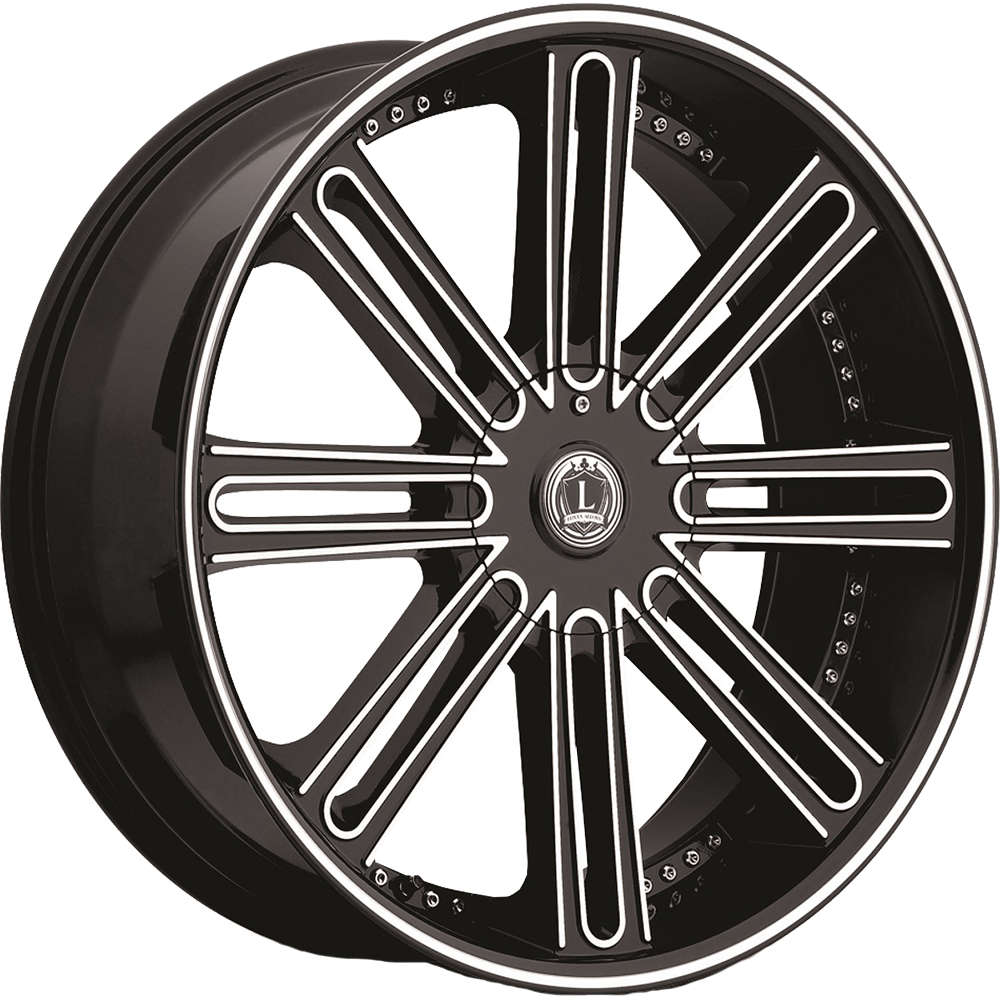Luxxx Alloys LUX1 24x9.5 +15mm Black with Machined Spoke Edges and ...