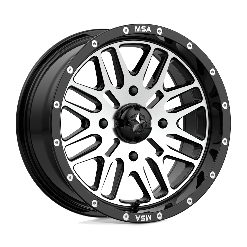 Msa Offroad Wheels M38 Brute 15x7 10mm Gloss Black Machined – TFS Wheels