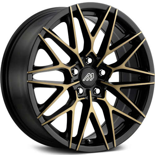 Mach MP40 18x8 +42mm Matte Black with Machined Spoke Faces and Bronze ...