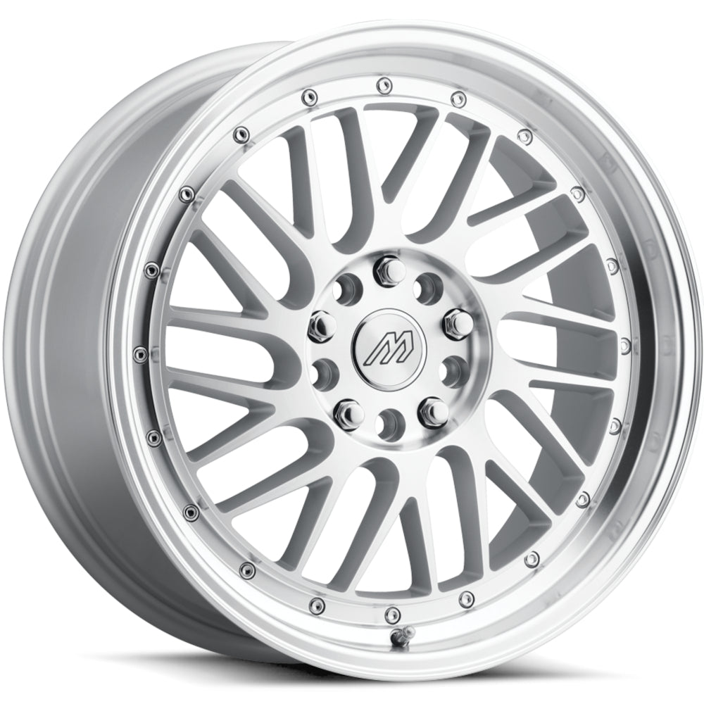 Mach MP42 17x7.5 +40mm Arctic Silver with Machined Spoke Face and Lip ...