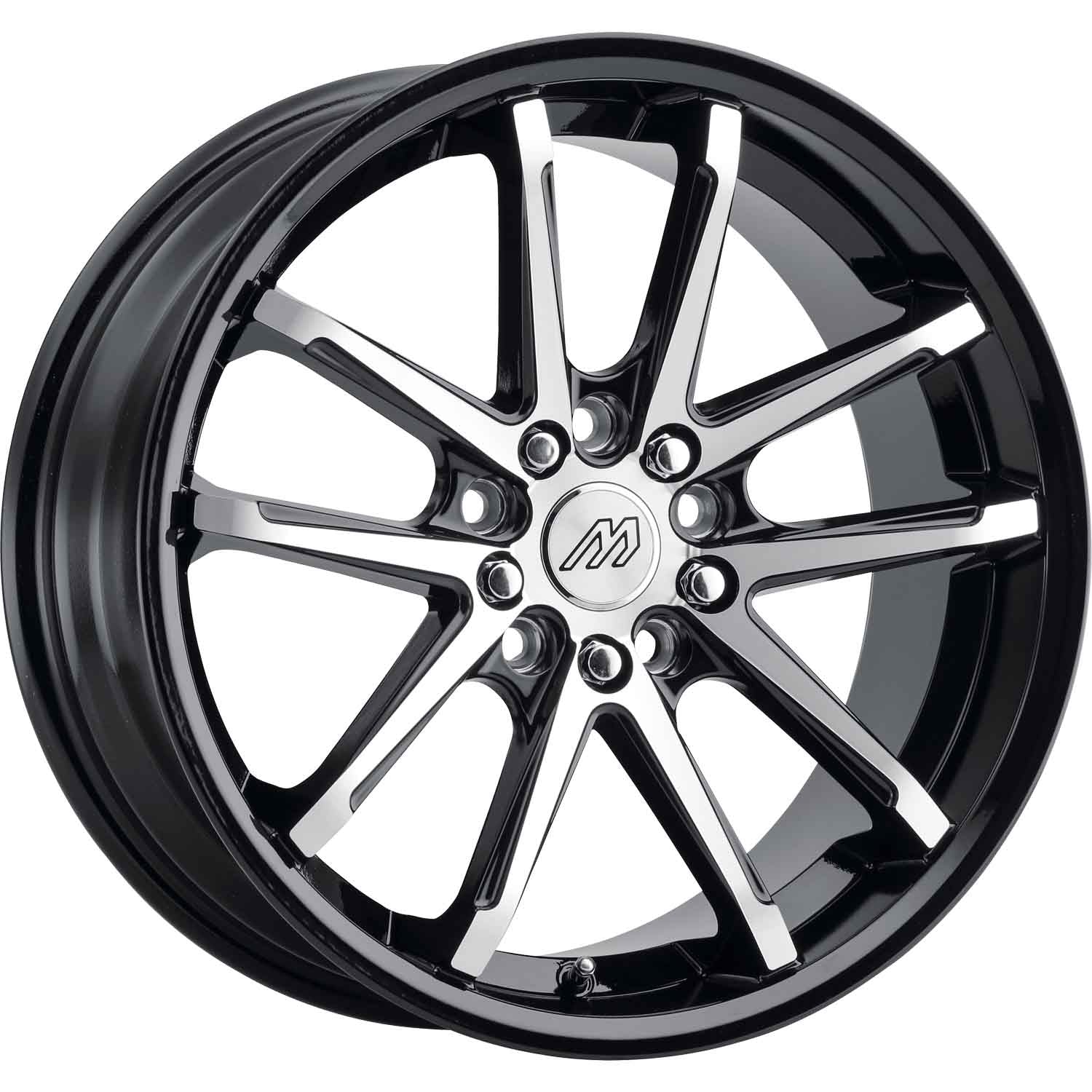 Mach MP58 18x8 +42mm Gloss Black with Machined Spoke Faces – TFS Wheels
