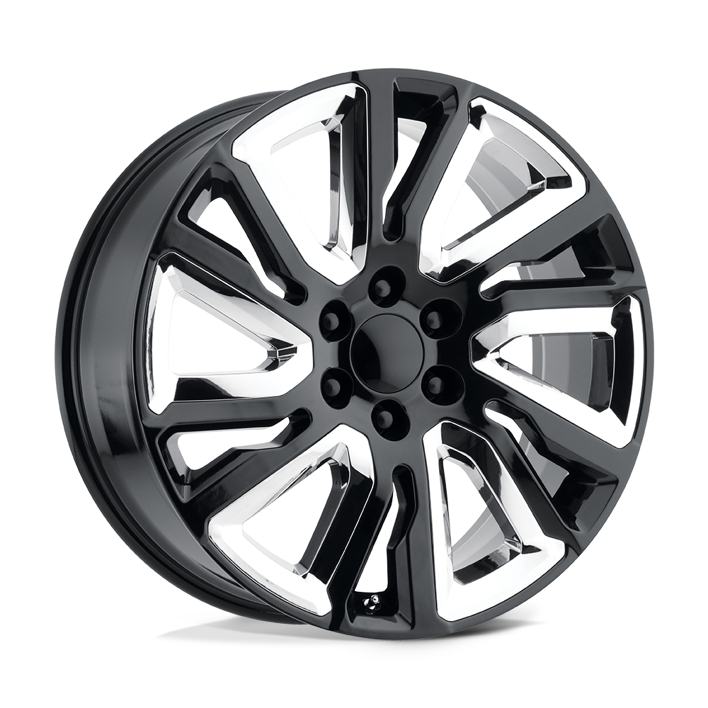Performance Replicas Pr202 22x9 28mm Gloss Black With Chrome Accents ...