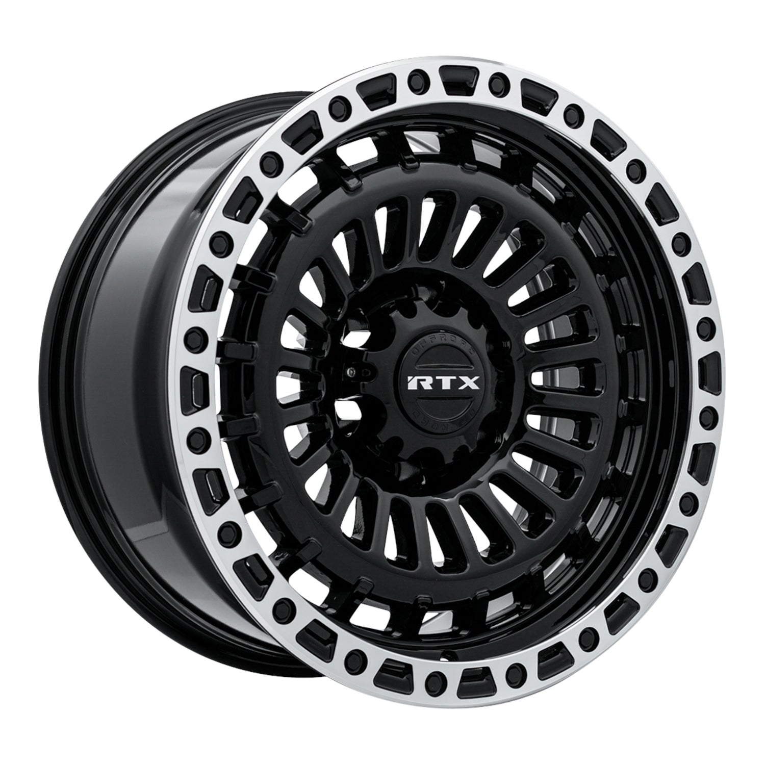 RTX Offroad Moab 17x9 -15mm Gloss Black with a Machined Outer Lip Ring – TFS Wheels