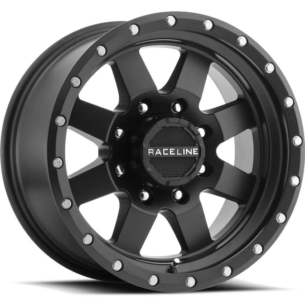 Raceline Defender 935B 20x9 +30mm Satin Black with Simulated Beadlock ...