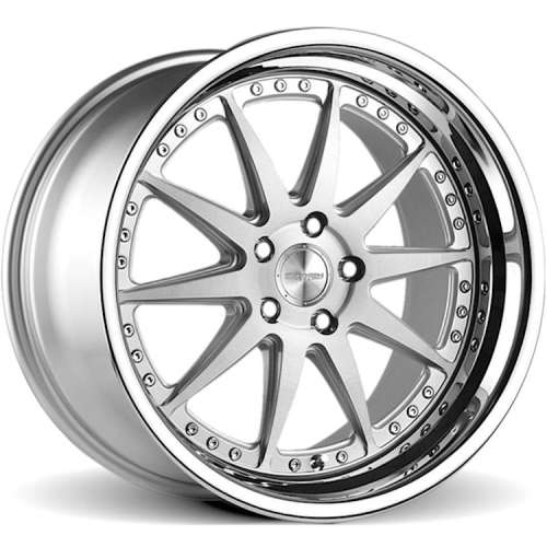 Rennen CSL-1 20x10 +25mm Brushed Silver with a Chrome Stainless Steel ...