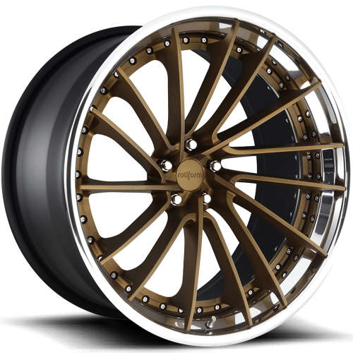 Rotiform Forged DVO 17x8.5 +30mm Matte Bronze with a Polished Step Lip ...