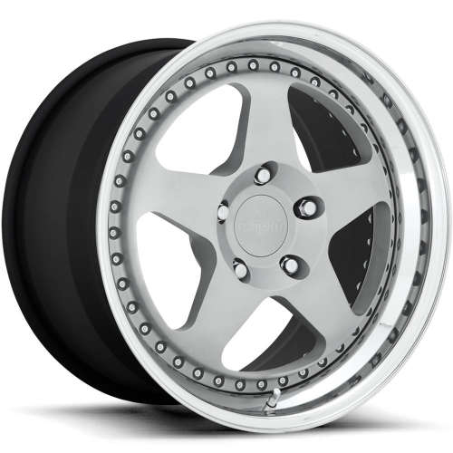 Rotiform Forged ROC 19x8.5 +35mm Matte Silver with a Polished Step Lip ...