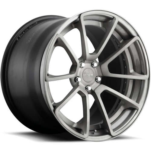 Rotiform Forged SPF 17x8 +35mm Brushed DDT with a Gloss Clear Coat Step ...