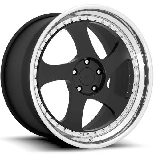 Rotiform Forged TMB 17x9 +25mm Matte Black with a Polished Step Lip and ...